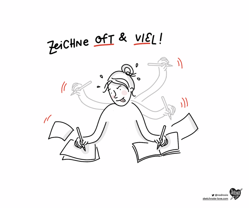 5 Tipps, um deine Zeichen-Skills zu verbessern - Sketchnote Love